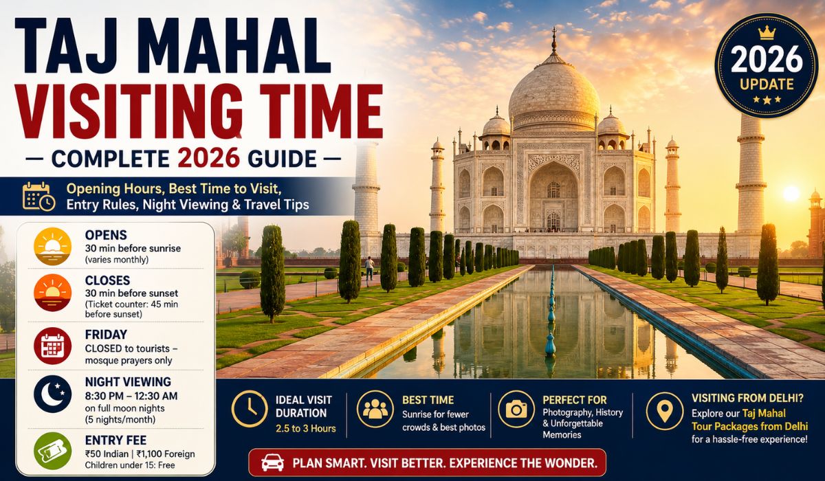 Taj Mahal Visiting Time 2026: Opening & Closing Time